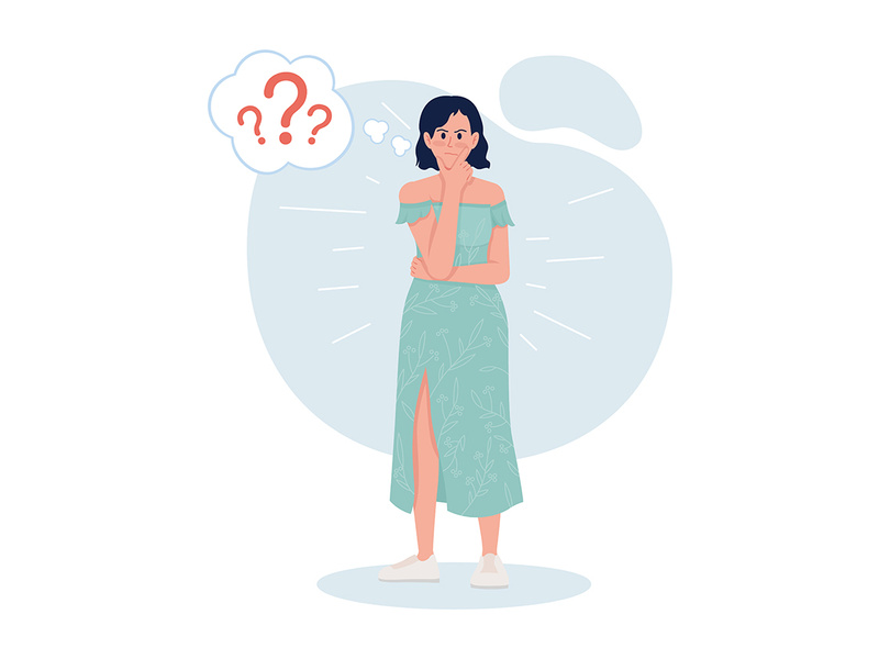 Doubtful lady vector isolated illustration by The Img ~ EpicPxls