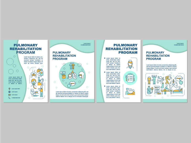Pulmonary rehabilitation program blue brochure template by ~ EpicPxls