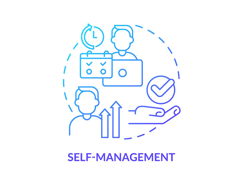 Self-management blue gradient concept icon by bsd studio ~ EpicPxls