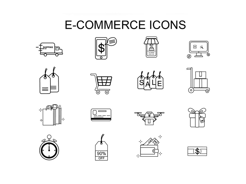 E-Commerce Outline Icon by Thanate Dokmai ~ EpicPxls
