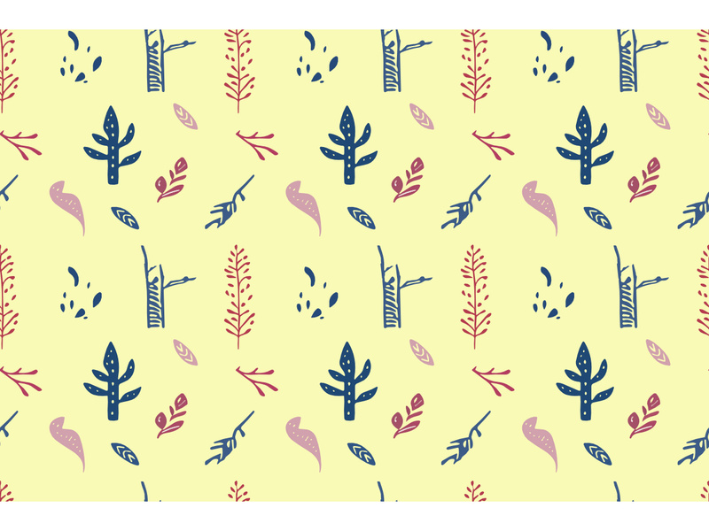 Botanical Bliss Scandinavian Plant Doodle Pattern by Twiri ~ EpicPxls
