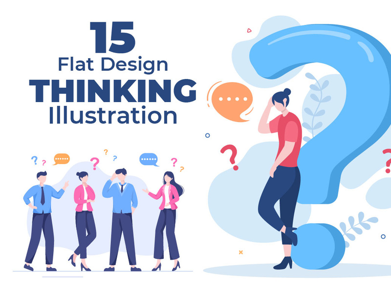 15 People Thinking Problem Solving Illustration by ~ EpicPxls