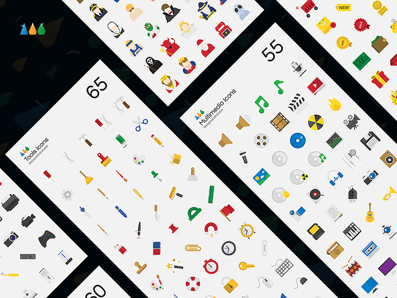 51 Essential Flat Vector Icons by Designwhat Studio ~ EpicPxls