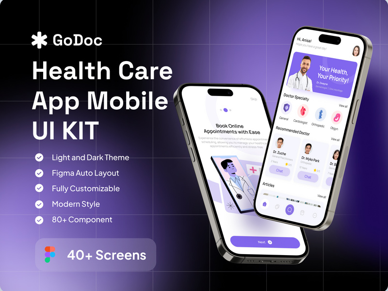 GoDoc - Health Care App Mobile UI KIT by dpopstudio ~ EpicPxls