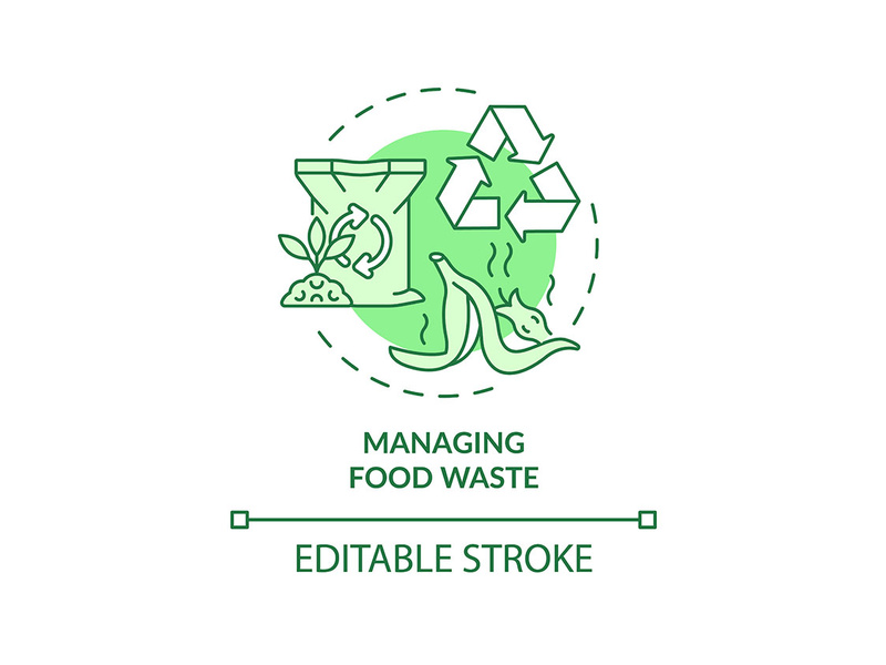 Managing food waste green concept icon by bsd studio ~ EpicPxls