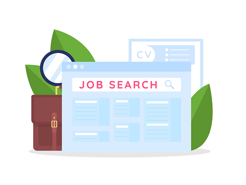 Job search flat concept vector illustration by The Img ~ EpicPxls
