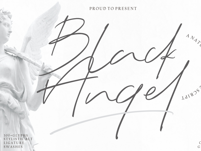 Black Angel Natural Signature Script by GlyphStyle ~ EpicPxls