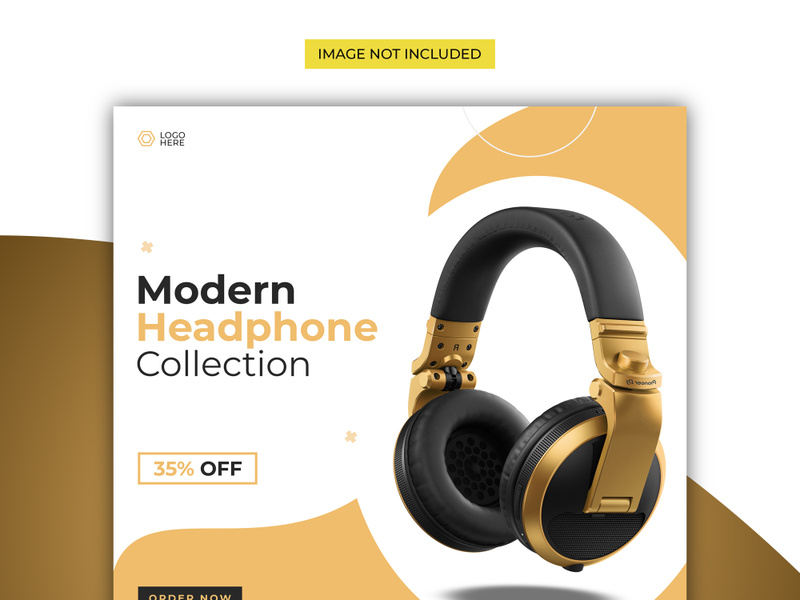 Modern Headphone collection Social media post design by ~ EpicPxls