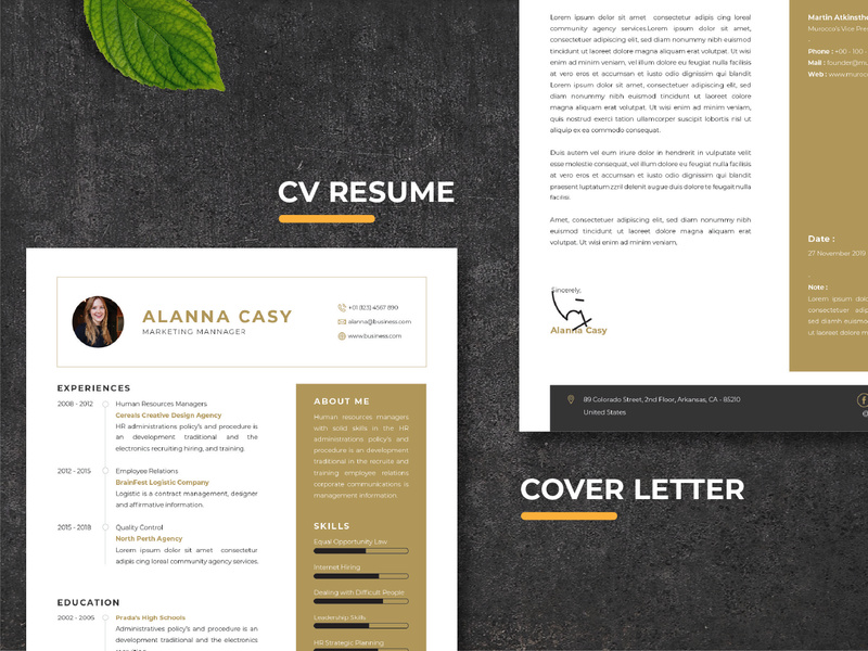 Clean CV Resume Template - Manager by Panen Creative ~ EpicPxls