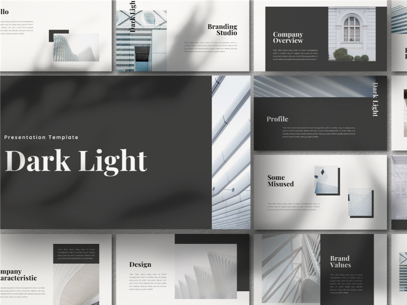 Dark Light Powerpoint Template by Inkofert ~ EpicPxls