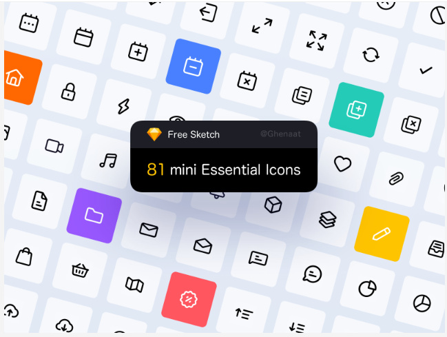 81 mini Essential Icons - Free Download by Reza Ghenaat ~ EpicPxls