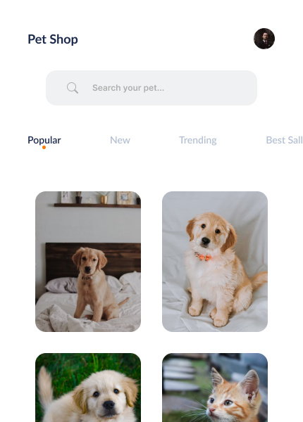 Pet shop app concept by Md Rakib ~ EpicPxls