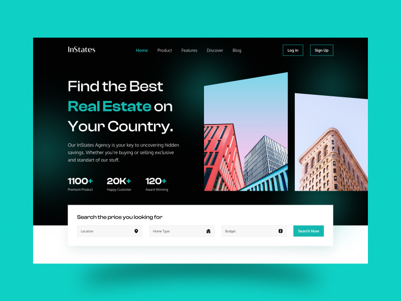 InState - Real Estate Web Header Design by Tanvir Ahammed ~ EpicPxls