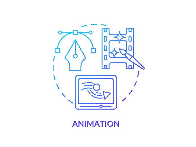 Animation blue gradient concept icon by bsd studio ~ EpicPxls
