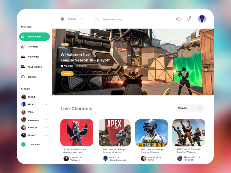 game streaming dashboard by Janak Designer1998 ~ EpicPxls