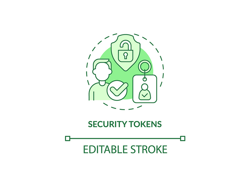 Security tokens green concept icon by bsd studio ~ EpicPxls
