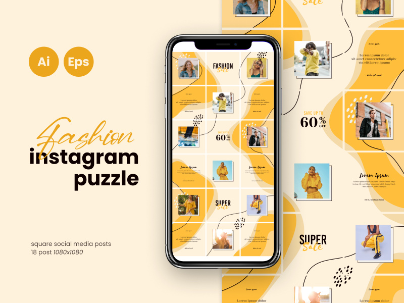 Instagram puzzle feed template by Shakilazuleka ~ EpicPxls