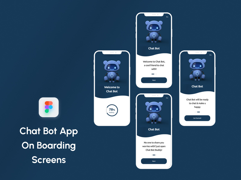 Chat Bot App Onboarding Screens by SHAH RUKH KHAN ~ EpicPxls