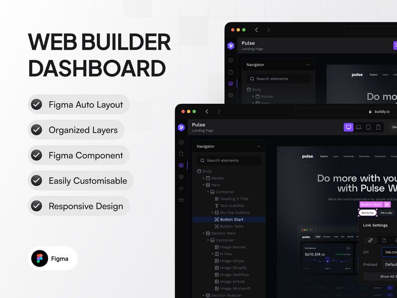Buildy - Web Builder Dashboard by Cansaasstudio ~ EpicPxls