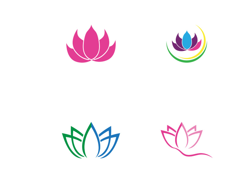 Modern colorful natural lotus flower logo design. by ~ EpicPxls