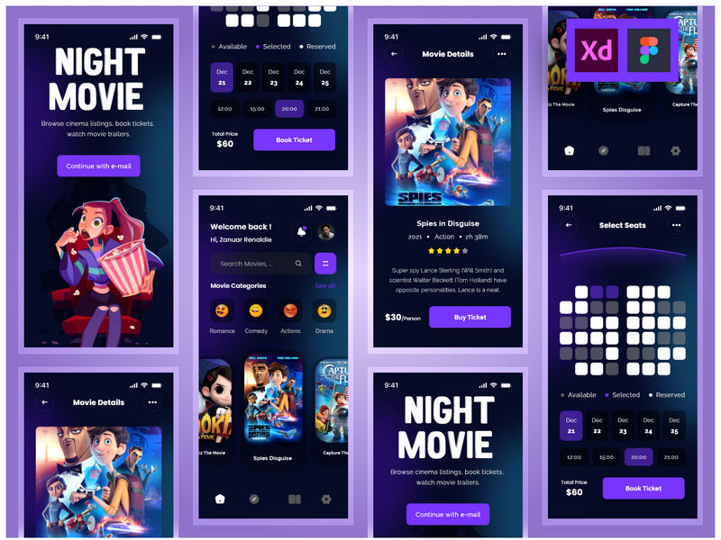 Cinema Movie Booking Ticket App by Infinity_Labs ~ EpicPxls