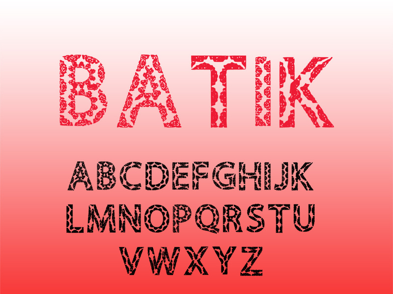 Batik Font With Indonesian Batik Ornaments by Frilia Lingga ~ EpicPxls
