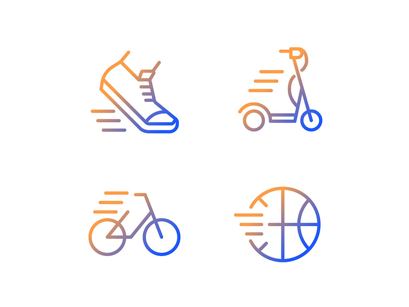 Sport activity gradient linear vector icons set by bsd ~ EpicPxls