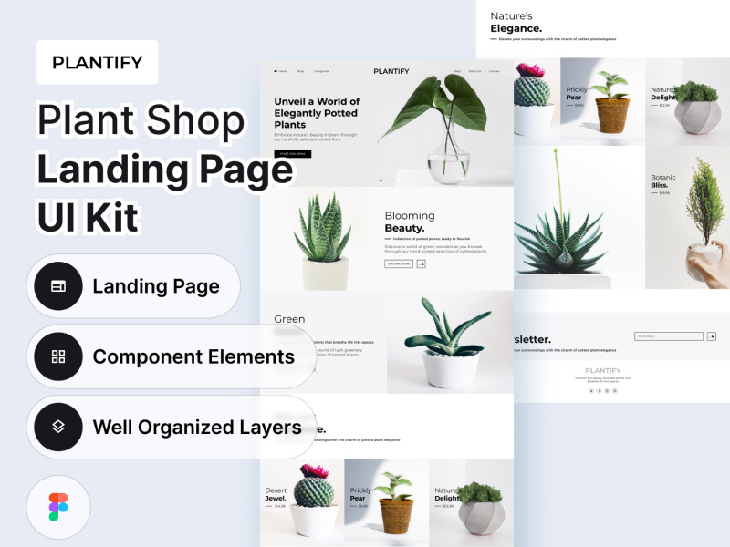 Plantify | Plant Shop Landing Page UI Kit by Hiddemaru ~ EpicPxls