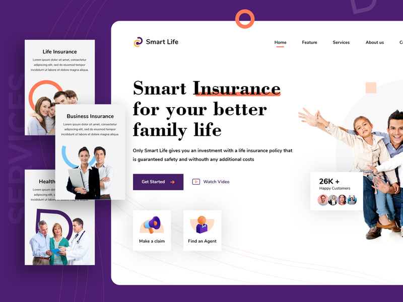 Insurance Landing Page Design by CMARIX Infotech ~ EpicPxls