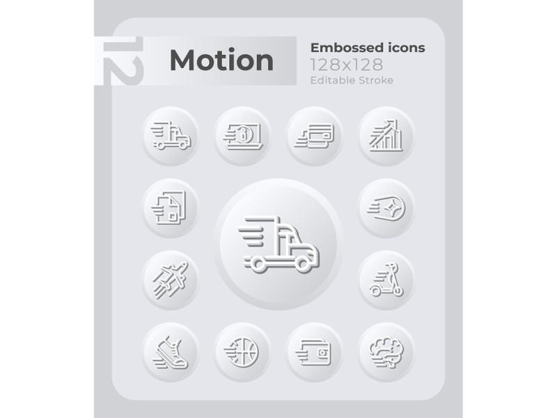 Motion embossed icons set by bsd studio ~ EpicPxls