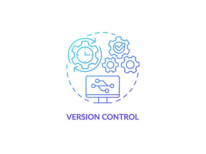 Version control blue gradient concept icon by bsd studio ~ EpicPxls
