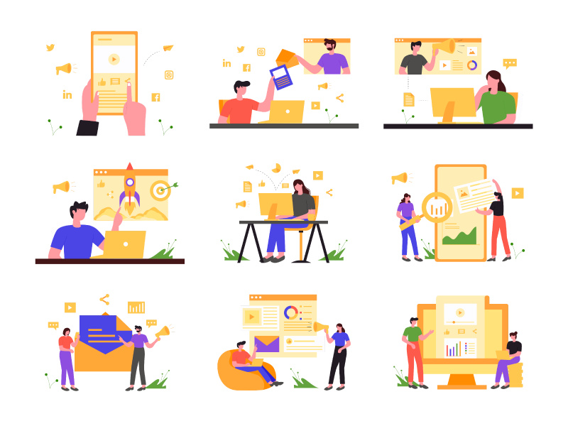 Digital Marketing Illustration Vol 1 by Inkofert ~ EpicPxls