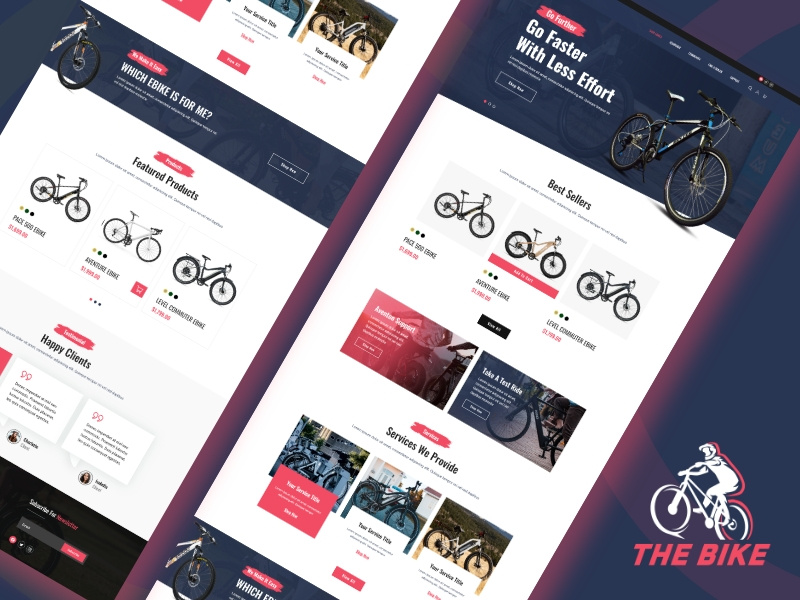 The Bike UI Template Designed in Adobe XD by ~ EpicPxls