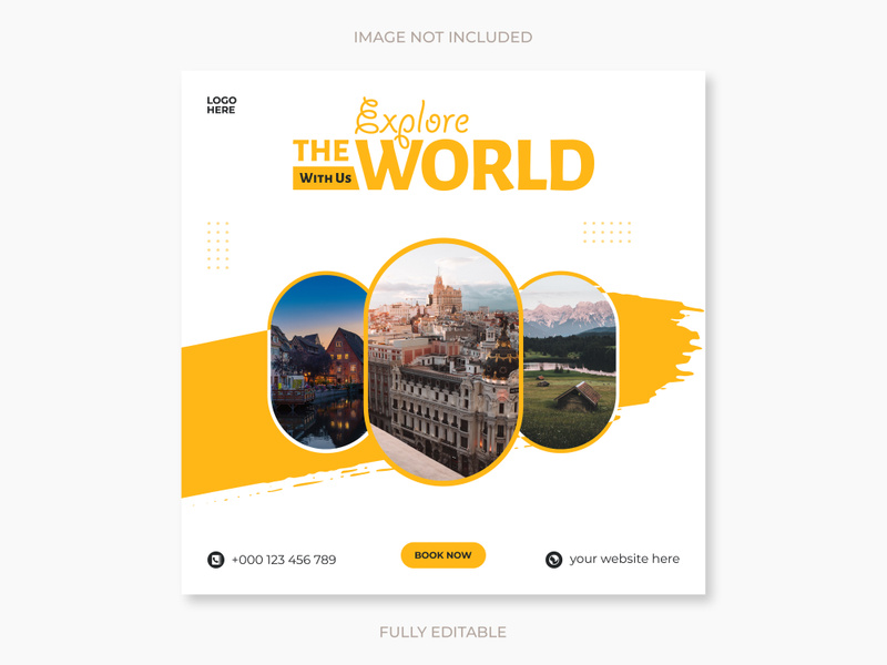 Social media design post travel, Template for social media ~ EpicPxls