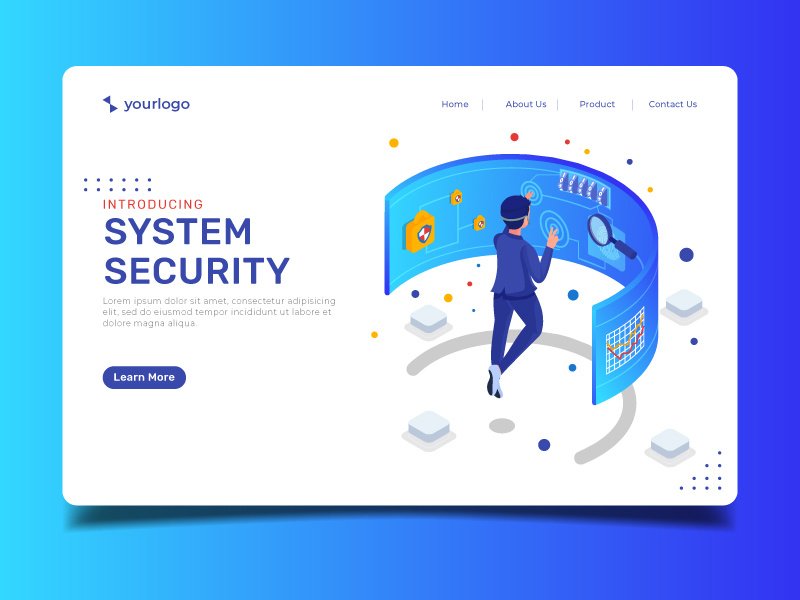 System security - Landing page illustration template by ~ EpicPxls