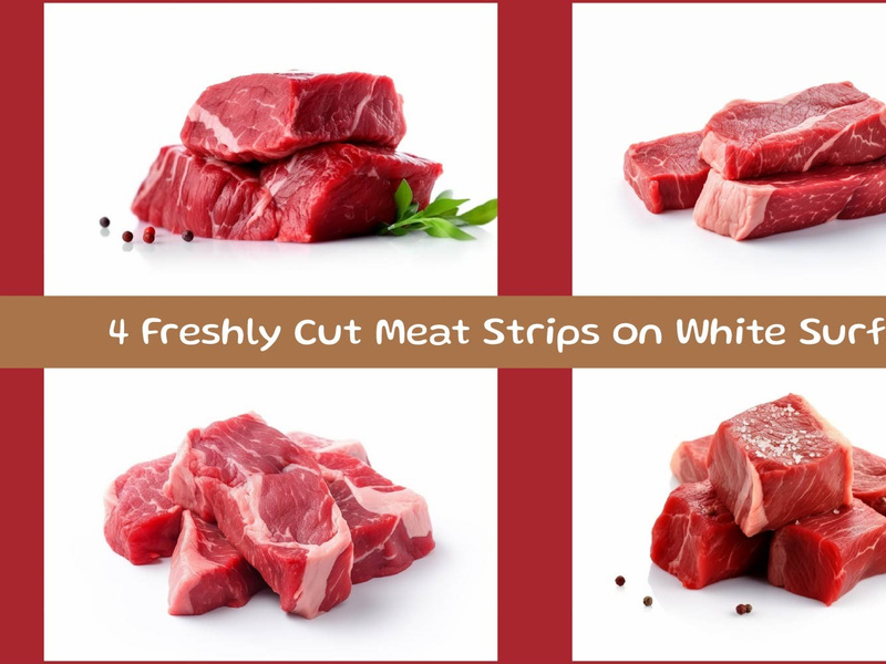 Freshly Cut Meat Strips on White Surface by Samiraas8891 ~ EpicPxls