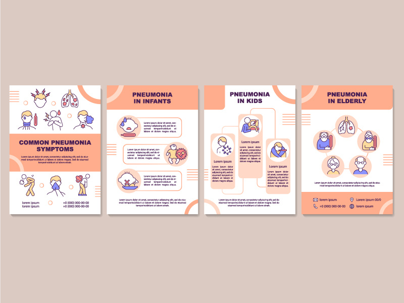 Common pneumonia symptoms brochure template by IMG visuals ~ EpicPxls