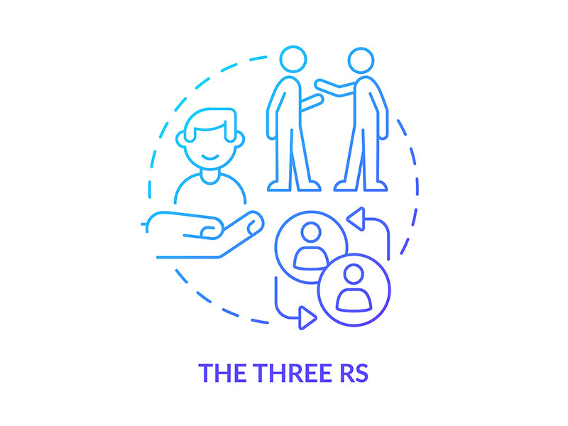 Three Rs blue gradient concept icon by bsd studio ~ EpicPxls