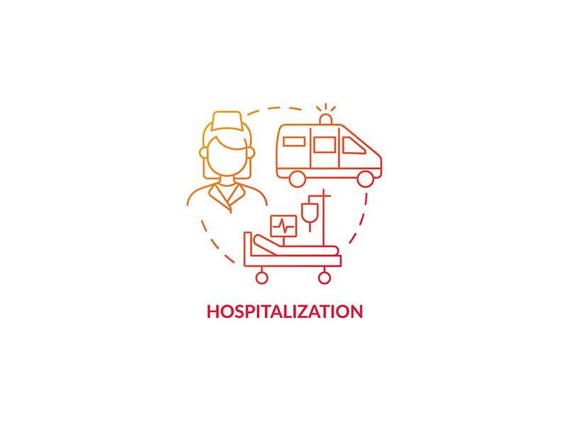 Hospitalization red gradient concept icon by bsd studio ~ EpicPxls