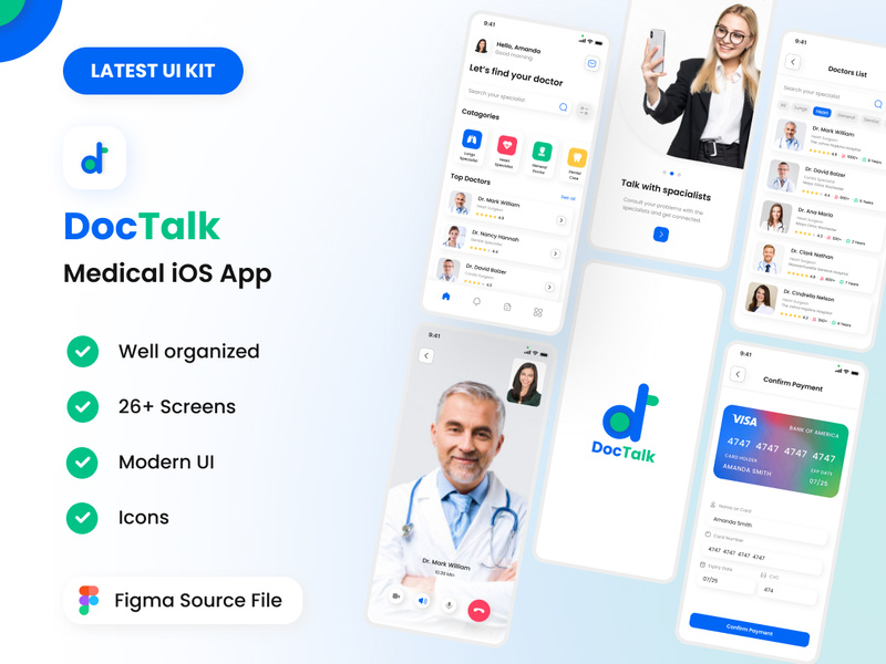 DocTalk App UI Kit by Riaj Rahman ~ EpicPxls