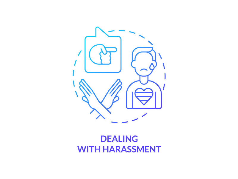 Dealing with harassment blue gradient concept icon by bsd ~ EpicPxls