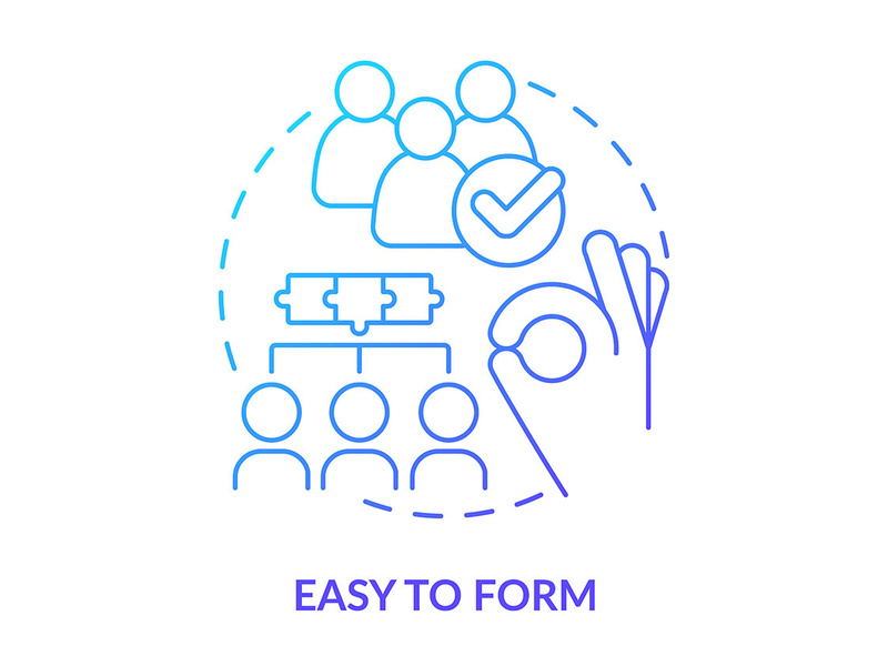 Easy to form blue gradient concept icon by bsd studio ~ EpicPxls