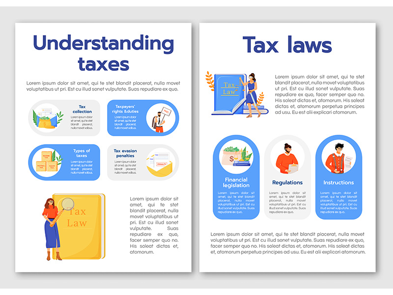 Understanding taxes flat vector brochure template by The ~ EpicPxls