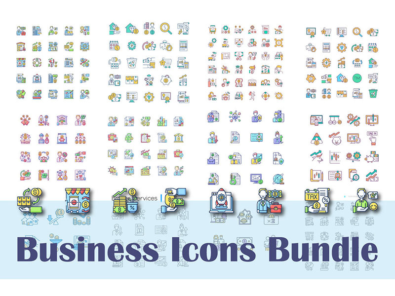 Business icons bundle by IMG visuals icons ~ EpicPxls