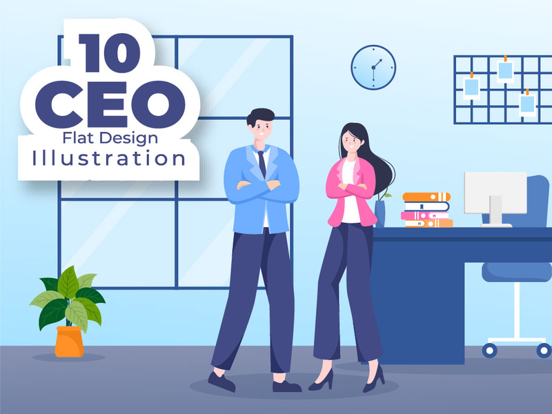 10 CEO Businessman Cartoon Illustration by denayuneep ~ EpicPxls