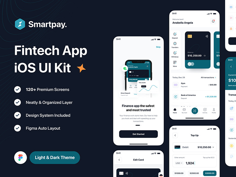 Smartpay Fintech App iOS UI Kit by SigmaGFX ~ EpicPxls