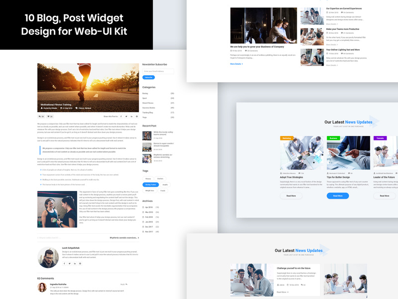 10 Blog, Post Widget Design for Web-UI Kit by 3djagan ~ EpicPxls