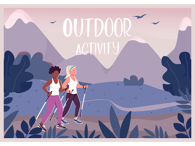 Outdoor activities banner flat vector template by The Img ~ EpicPxls