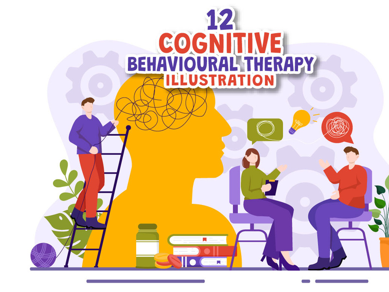 12 Cognitive Behavioural Therapy Illustration by denayuneep ~ EpicPxls