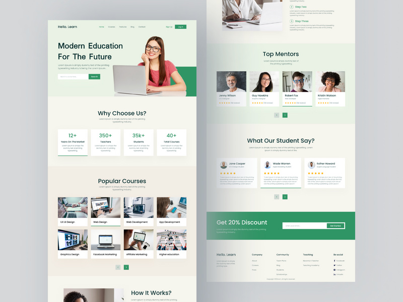 E-Learning Landing Page Design by Nuralamui11 ~ EpicPxls